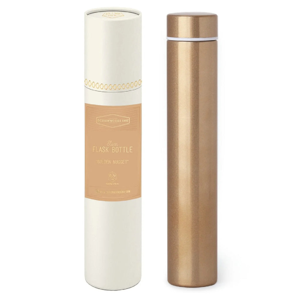 Slim Flask Bottle In Tube - Gold – John A Shannon Shop