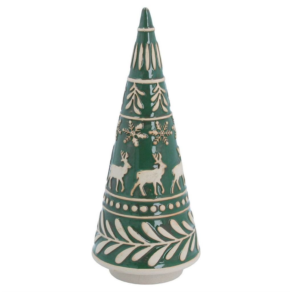 Embossed Green Ceramic Cone Tree Ornament – John A Shannon Shop